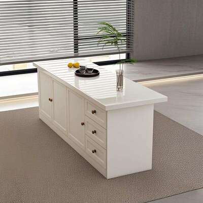 SJN现代轻奢吧台家用厨房岛台料理一体烘焙台开放式小户型中岛台