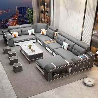 现简约防猫抓科技代布可沙拆洗布艺发厅客CGW大小户型组合家具