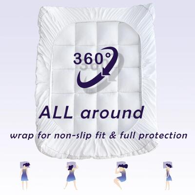 Anti Slip Elastic Soft Mattress Topper Pad Bed Cover Single