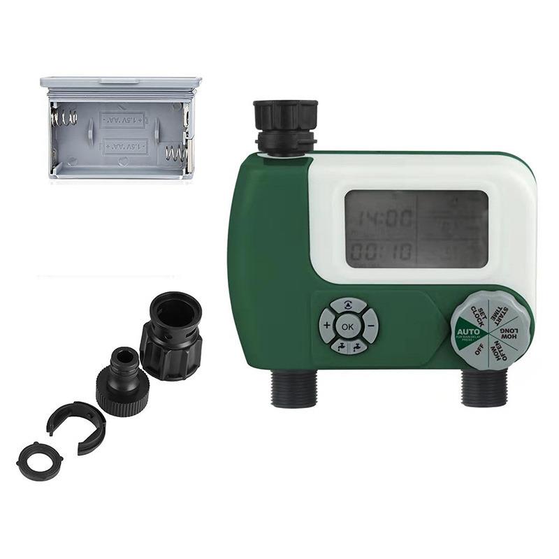 新款双接口浇水定时器浇花器智能大屏幕数显定时器浇水灌溉工具