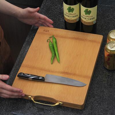 整竹加厚剁骨板切菜板厨房砧板竹圆竹节品提手长方形大号案板刀板