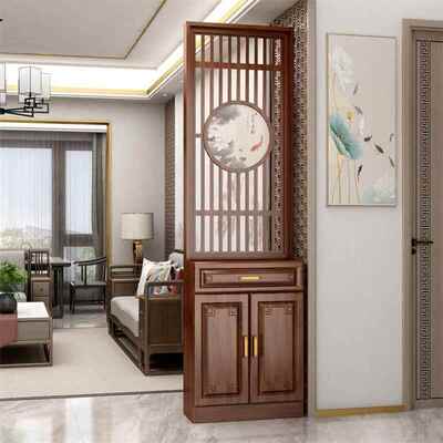 进门入风户屏隔断柜新pxx66JT5中式置物架厅现代实木正对面大门双