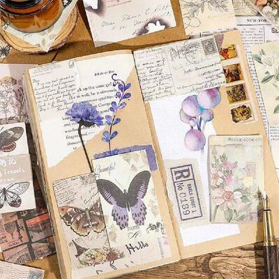 Vintage Scrap Stickers Pack Decorative DIY Journal