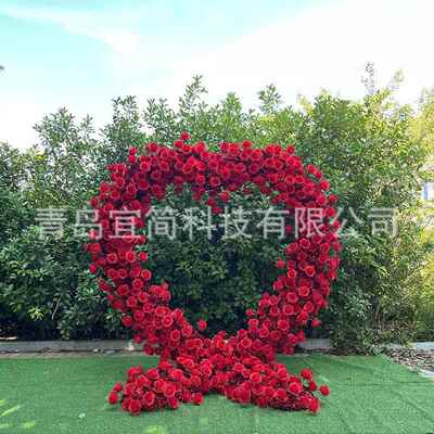 心型花婚艺礼背求景舞台心型花FST3012拱门仿真排花假花婚活动庆
