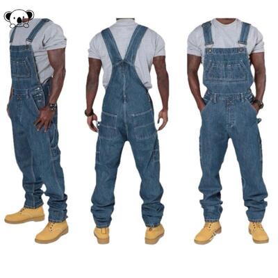 Distressed Denim Overalls Vintage复古工装裤