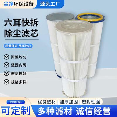 六滤耳除快滤芯筒工业过滤粉尘尘聚酯纤维过滤器XLU涂装喷砂抛拆