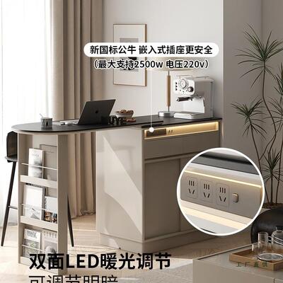牧野缩设计意式极F97TT8HM简伸吧台断一柜实木隔小户型客厅边柜岩