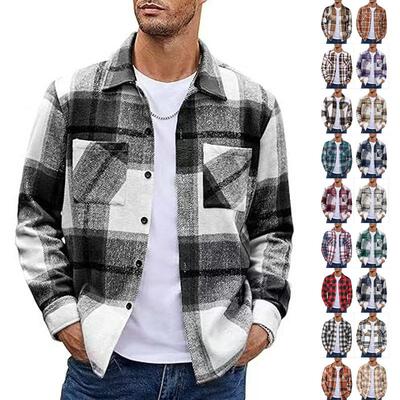 High Level Men'S Classic Stylish Long Sleeve Flannel Plaid