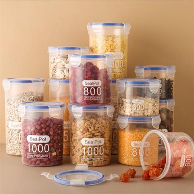 Clear Sealed Plastic Containers for Kitchen Storage, Grain a