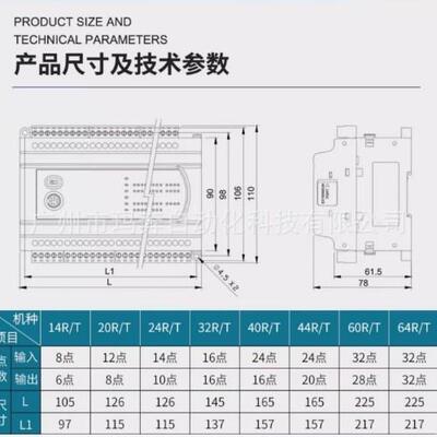 PLC控制器工控板FX3U 24 32 40 60MT64MR模拟量高速脉冲