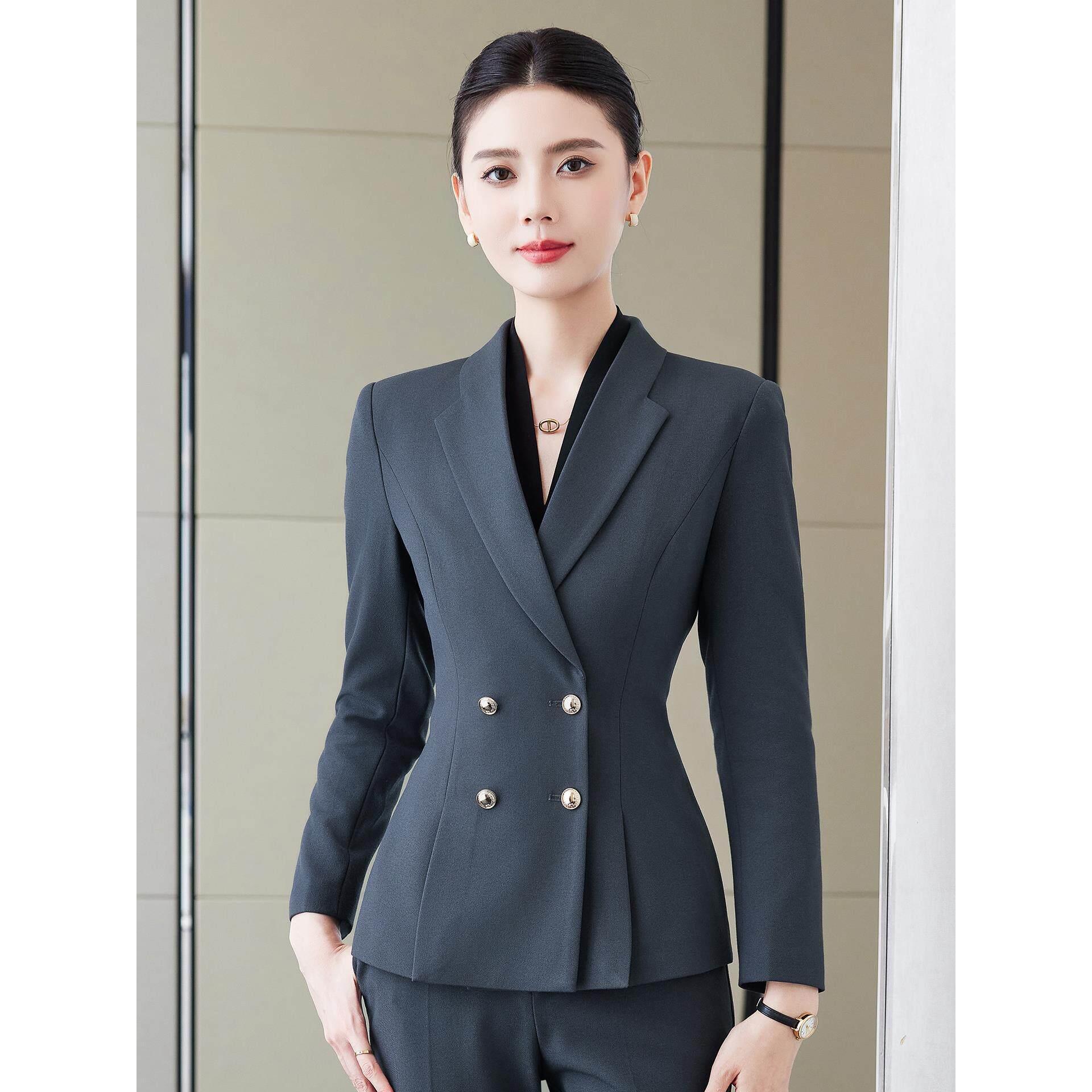 西装套装女春秋时尚气质女神范高端商务职业通勤面试正装西服外套