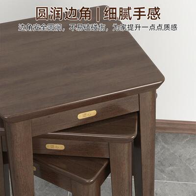 木櫈子椅梳高子家用实木凳餐桌凳子方凳板凳圆凳可叠XVE放长登质