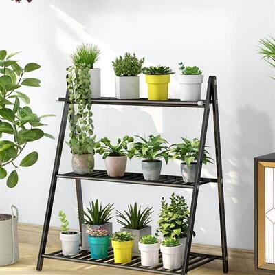 Plant Stand Balcony Flower Pot Ladder Shelf Outdoor Garden