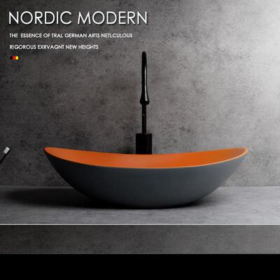北欧台上盆元宝加深台面洗手盆单盆创意洗手盘陶瓷洗脸盆家用台盆