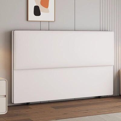 现代简约风床AZS头猫爪实皮木款一体单买头软包极窄背板落靠地床