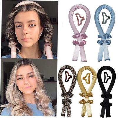 Heatless Curling Rod Headband No Heat Hair Curlers Ribbon