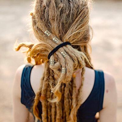 Women Braids Dreadlock Beads Metal Hair Clips Decoration