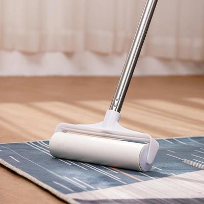 19cm可伸缩加长款粘毛器可撕式 滚筒宠物除毛器 衣物长杆粘毛器粘