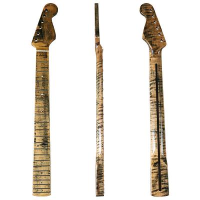 22品虎纹ST琴颈烤枫琴牛颈电吉他琴颈加CZW枫亮弦光哑光骨枕6吉他