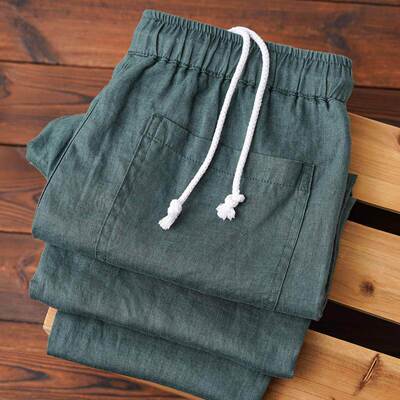 MAROLIO~高端亚麻！夏季薄款纯亚麻休闲 宽松日系轻薄透气