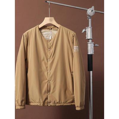 Mostarsea~轻量化时髦无领上衣男士秋冬季保暖中空纤维棉服外套潮