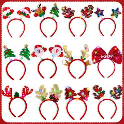 Christmas headband led light emitting headband party圣诞发箍