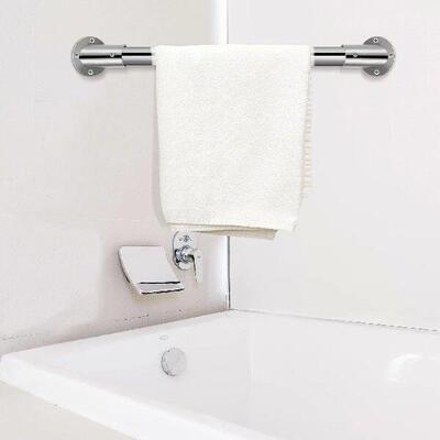 2 Pcs Bevel Angle Flange Base U Bracket Closet Bar Stand