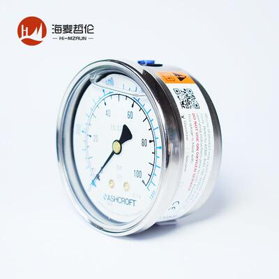 雅斯科ASHCROFT 638008A4G13CP0L100BR#充油 耐震波登管压力表