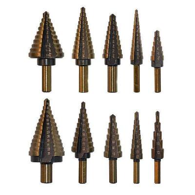 5 PCS Step Drill Bit Set Triangular Shank HSS Step Bits