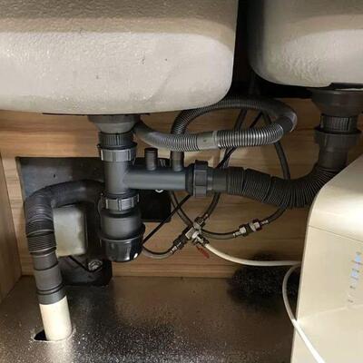 配通用碗池槽池装排水管道三通防件臭下槽下O80602全套洗下水单双