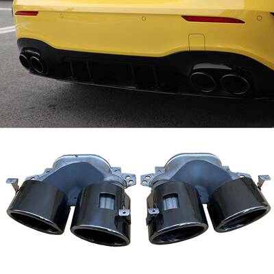 适用于奔驰AMG四出尾嘴GLB35改装CLAGLA后唇A45S/A35L尾喉排气管