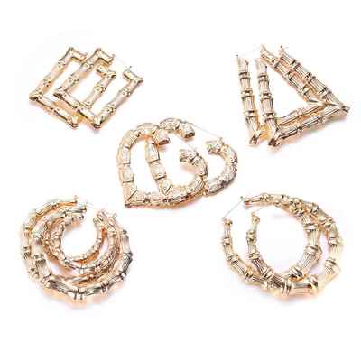 Ladies of Europe and America exaggerated hip-hop earrings潮