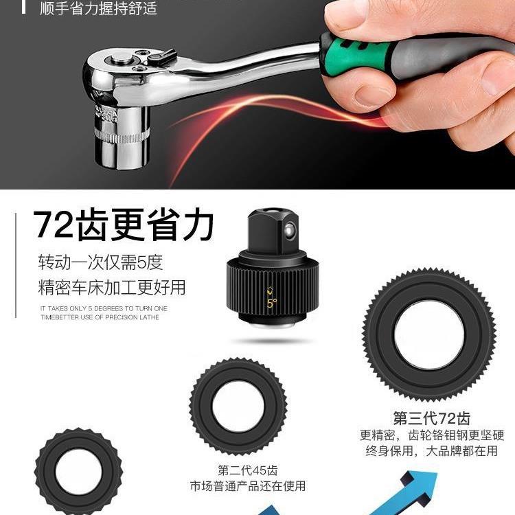 多功能组合棘轮汽修工具套装维修套筒扳手箱修车工具家用其他