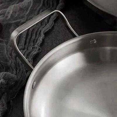Stable Cooking Pans Kitchen Cookware Double Handle Steel