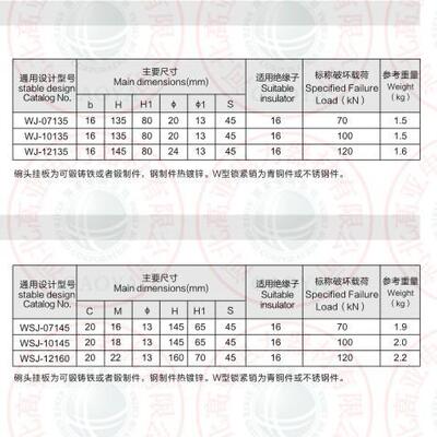 WJ-07135 WJ-10135 碗头挂板 厂家 绝缘子金具串一站式供应
