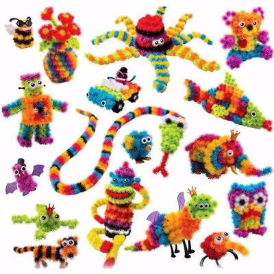 100-1200pcs Thorn Ball Clusters 3D Model Construction Buildi