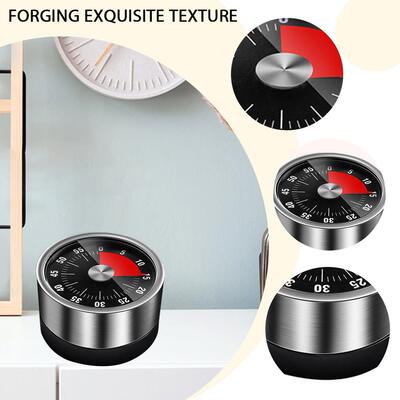 Mechanical Kitchen Timer No Battery Alarm Magnetic Clock