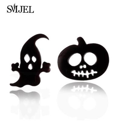 Goth Halloween Earrings Stainless Steel Ghost Pirate Skull S