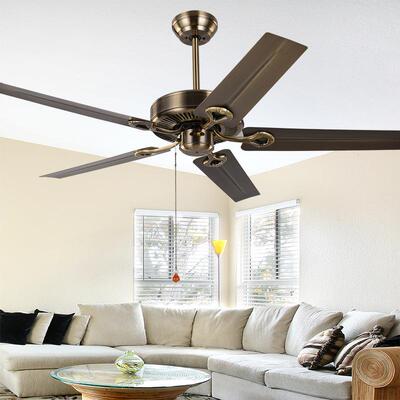 创康吊扇52寸117C铁叶无灯吊扇木叶吊扇无灯工程简约吊扇仿古吊扇