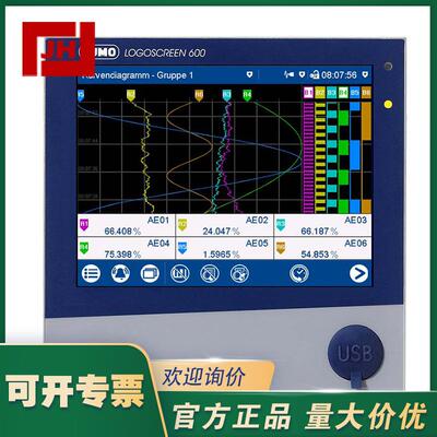 JUMO久茂无纸记录仪LOGOSCREEN601706521/08-100-25触摸屏图表