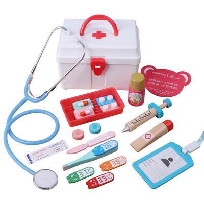 Doctor Toys for Children Set Kids Wooden Pretend Play Kit Ga