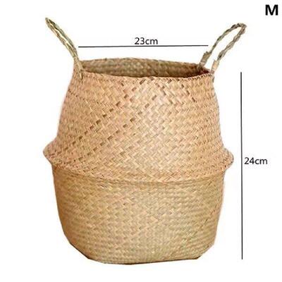 Wicker Basket Laundry Woven Basket Plant Flower Pot For