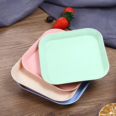 Wheat straw plates, bone dish plates, fruit and nut serving