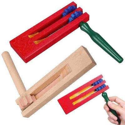 2 Pcs Orff Percussion Instrument Rotating Soundboard Wooden