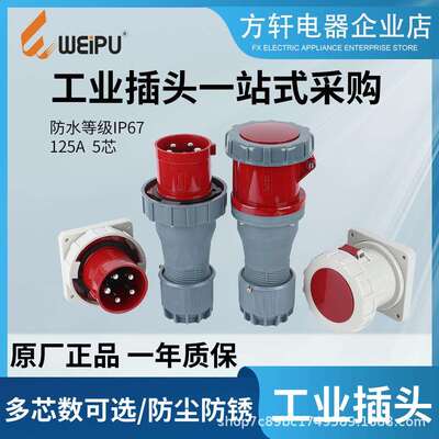 威浦WEIPU插头座 125A 5芯 IP67 TYP975 5224 6524 475 2724 6524