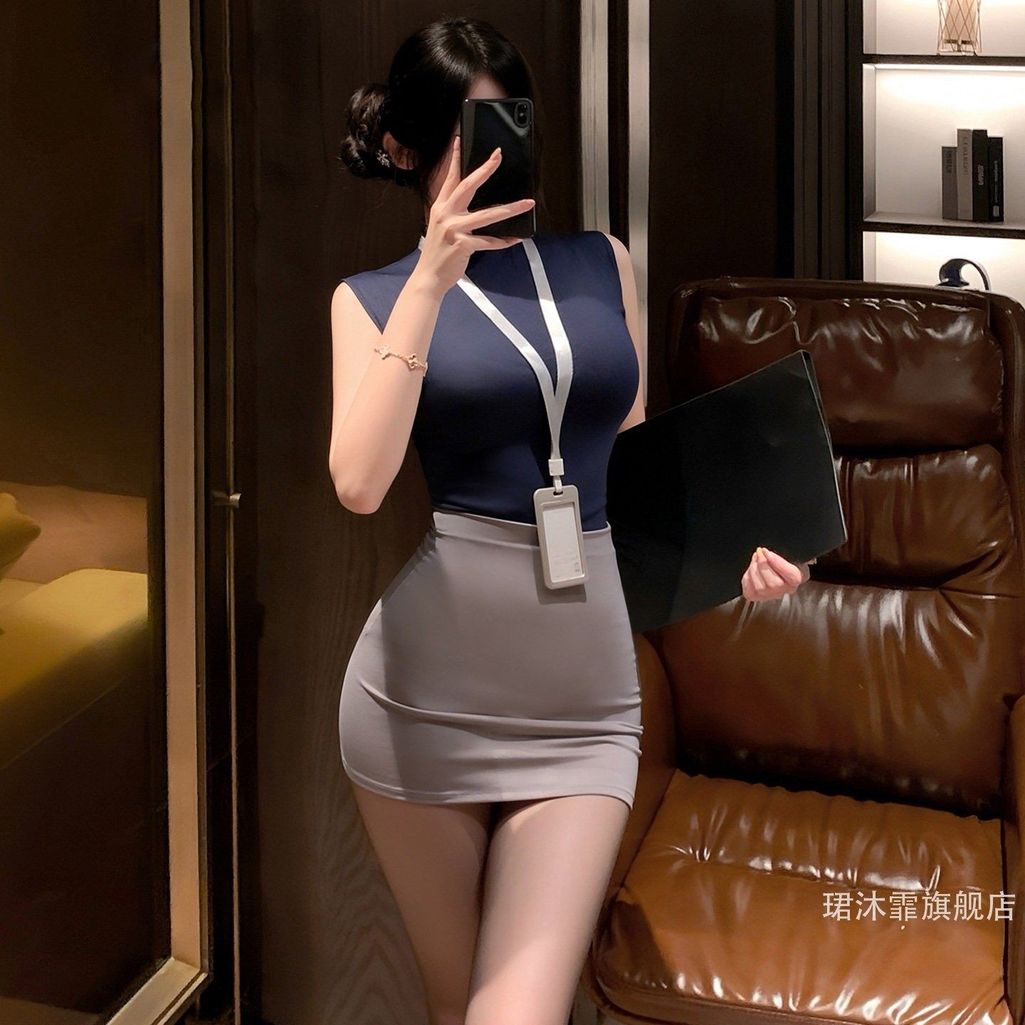 情趣秘书cosplay纯欲性感御姐OL女老师办公室制服套装紧身包臀裙