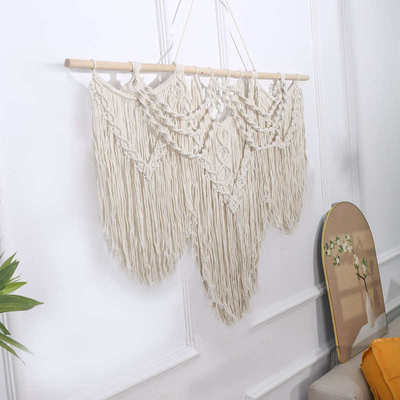 欧式波西米亚diy人工编织棉绳挂毯 流苏家居墙壁挂装饰软装