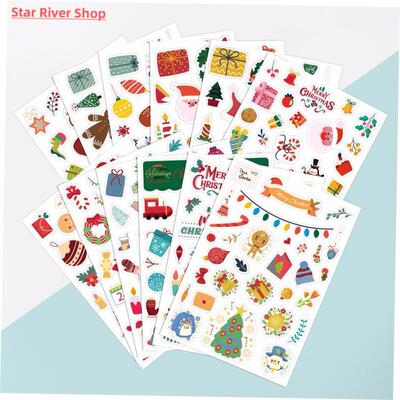 Christmas 12 cartoon transparent stickers PVC Halloween gift
