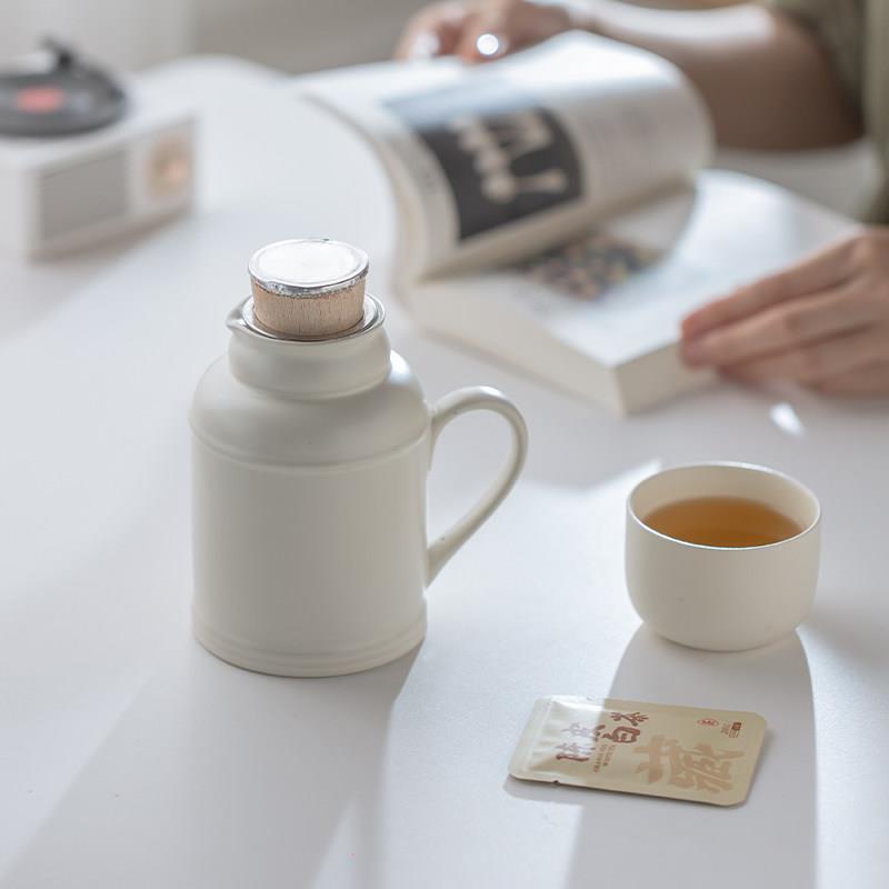 陶瓷马克杯带盖子过滤小暖壶办公杯家用泡茶杯喝水杯防烫水杯闷茶