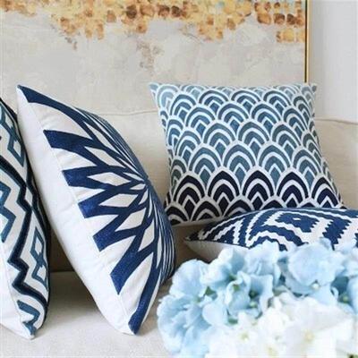 Chinese sofa retro pillowcase embroidery waist cushion cover